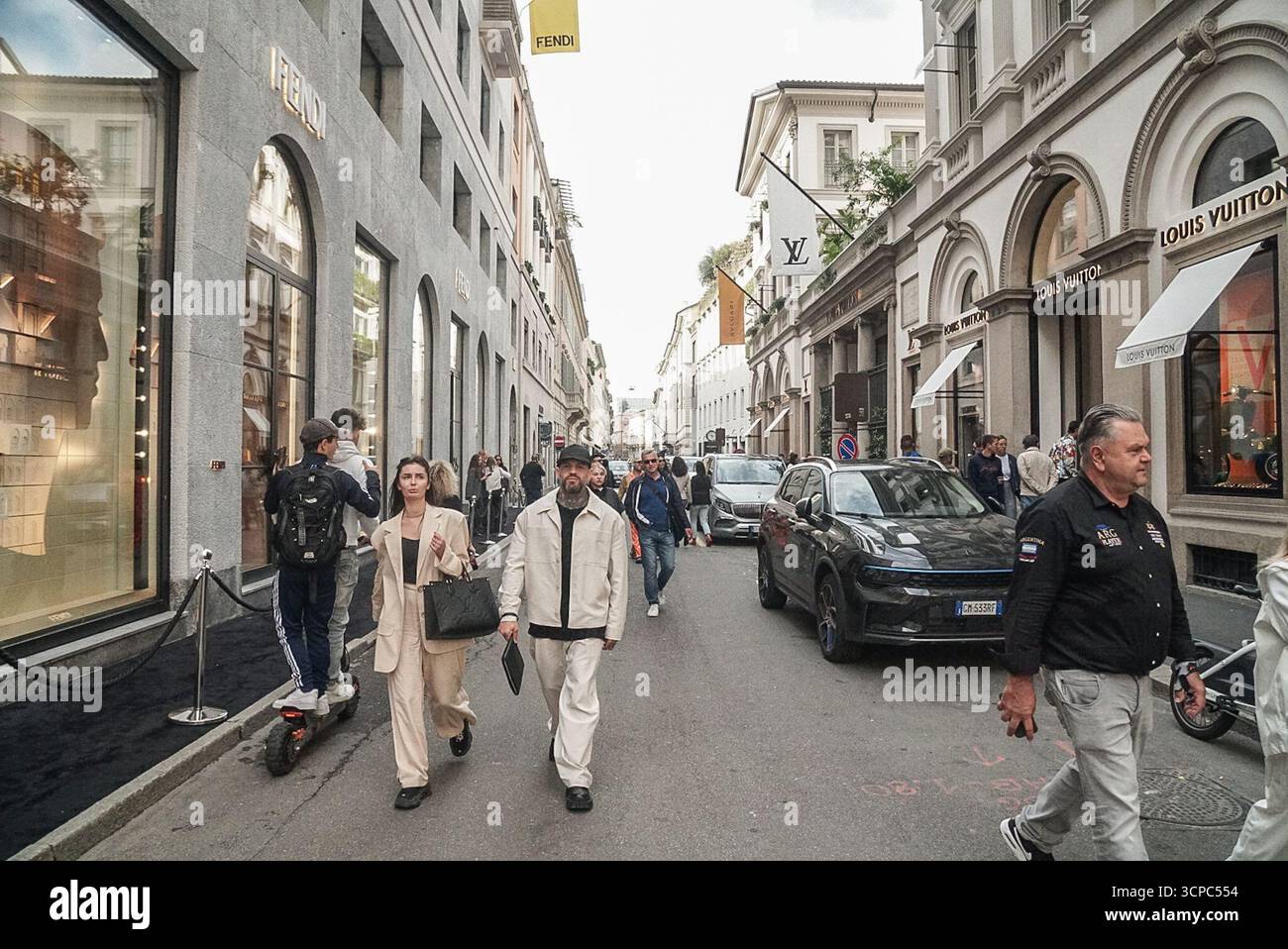 MILAN - Via Montenapoleone after the activation of the new ZTL ...