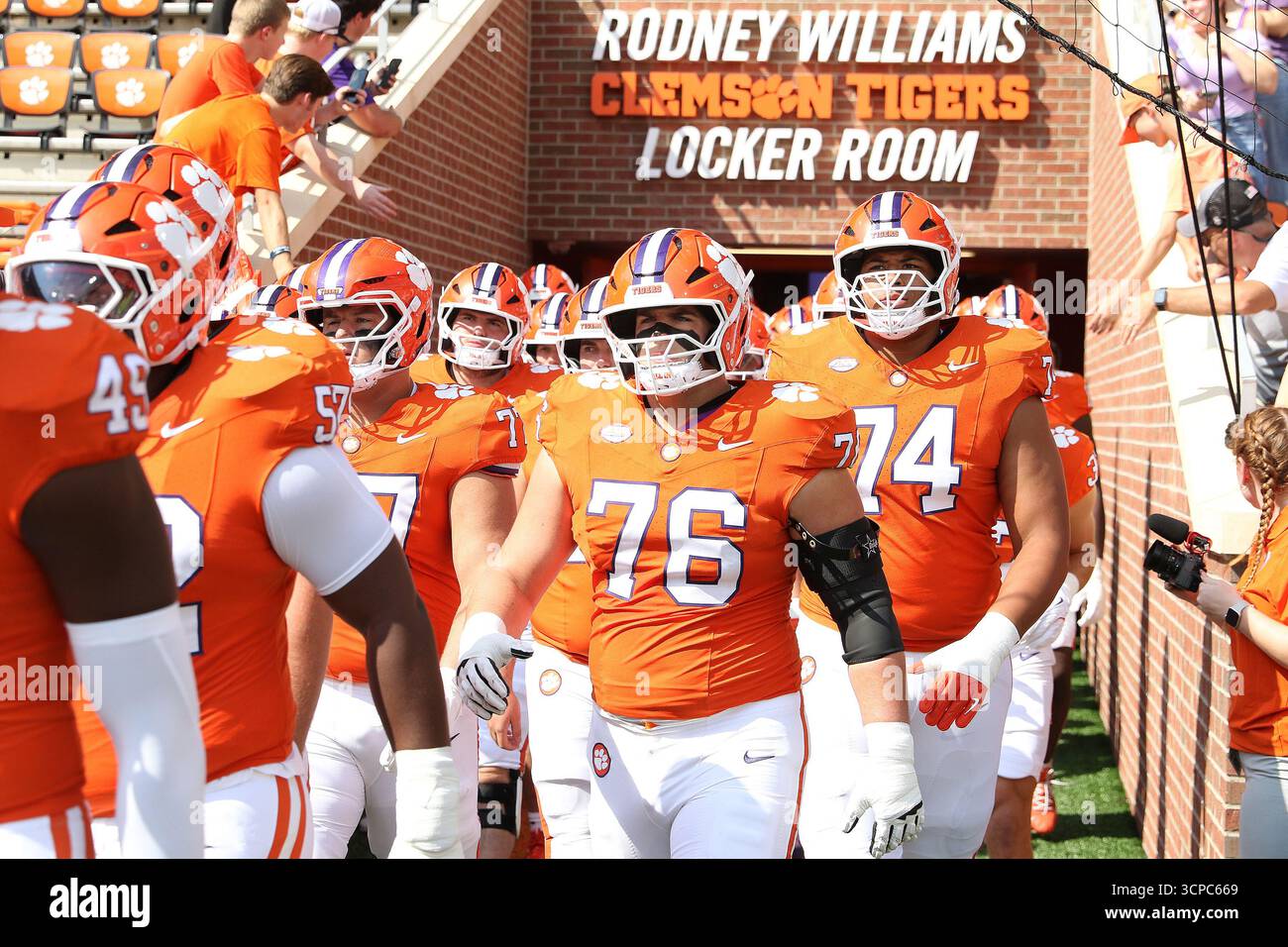 CLEMSON, SC - SEPTEMBER 20: Clemson players take to the field for ...