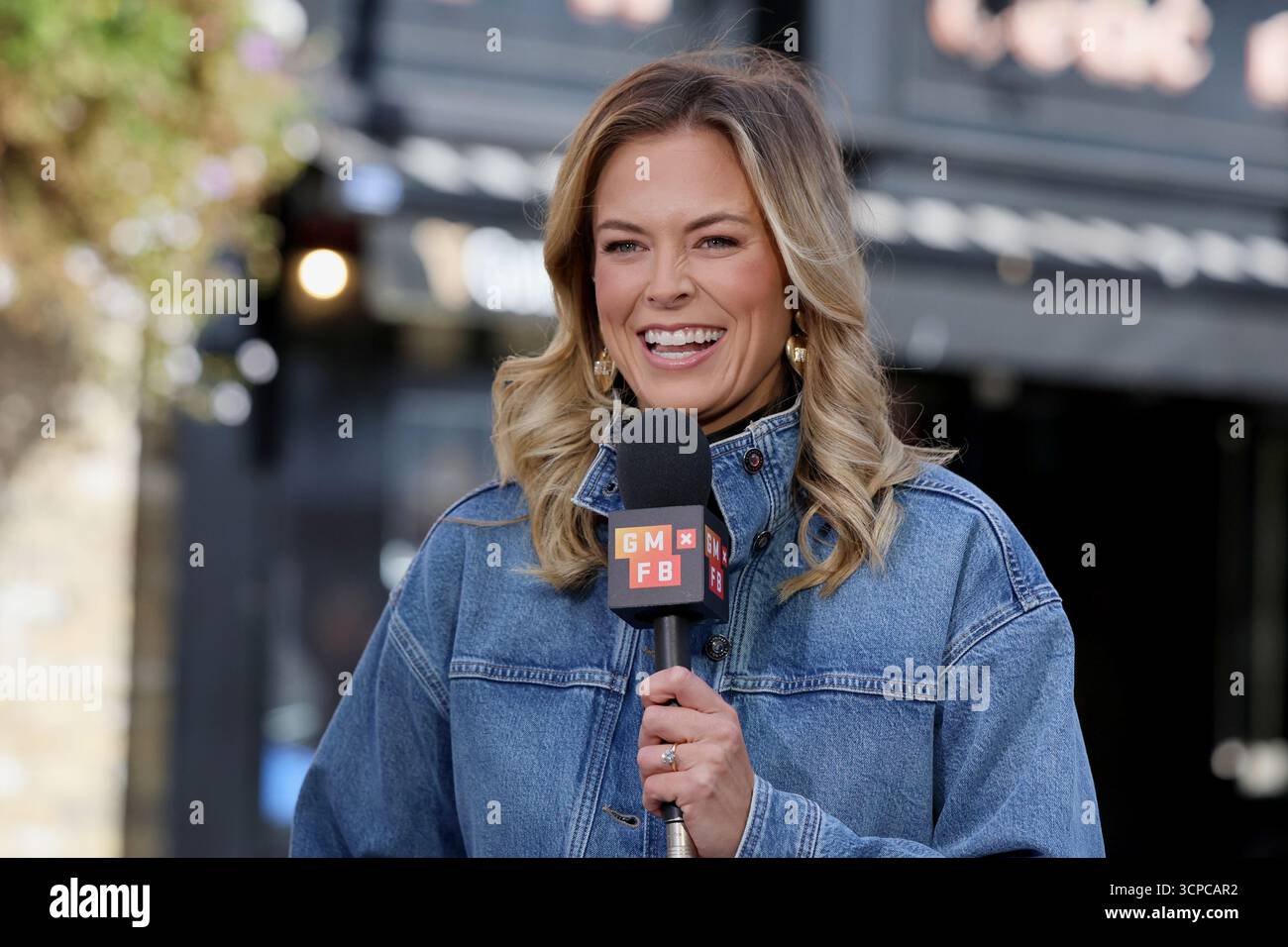 Jamie Erdahl speaks on the set of Good Morning Football in Dublin ...