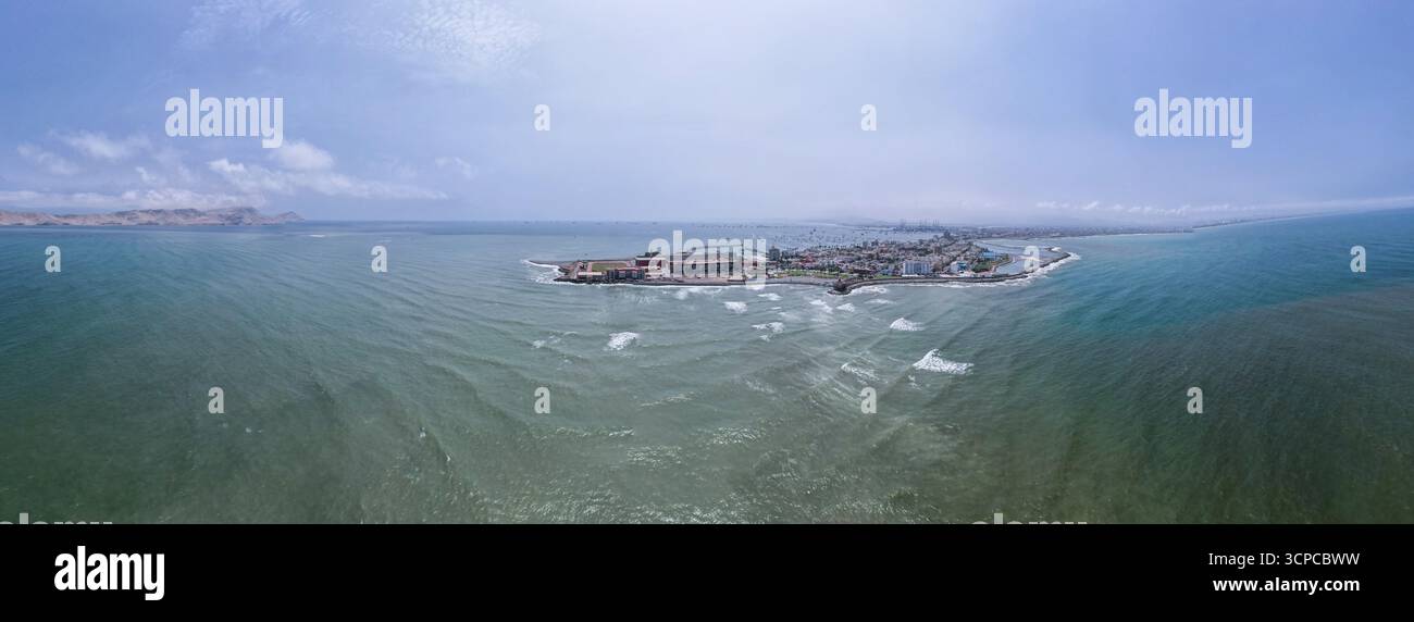 Aerial view of the District of La Punta, located in Callao, Peru. 360 ...