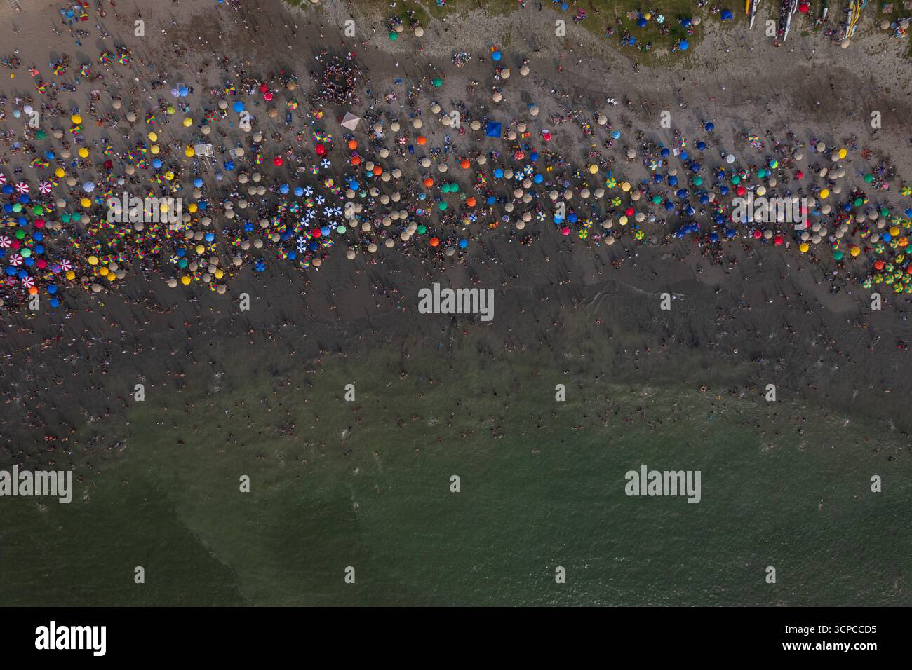 Aerial view of the beaches of the city of Lima on the Costa Verde. Peru ...