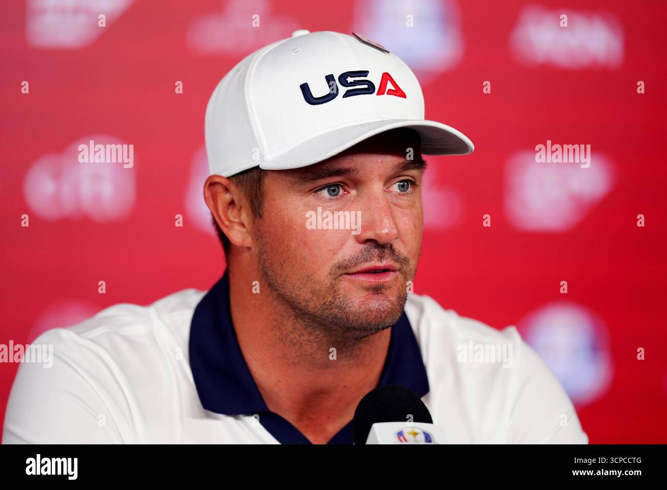 Bryson DeChambeau of Team United States during a press conference at ...
