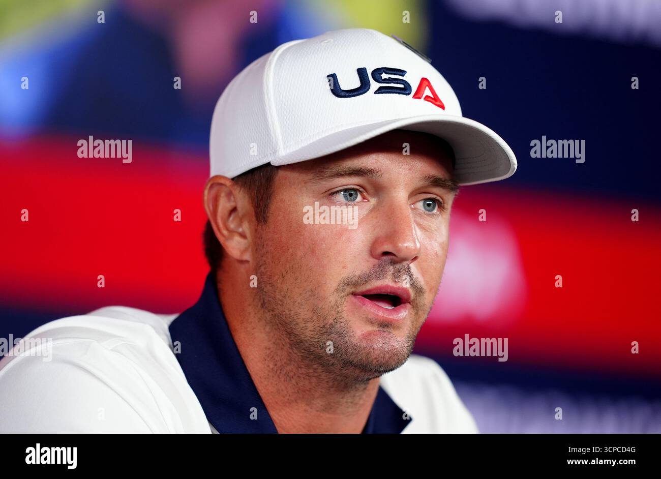 Bryson DeChambeau of Team United States during a press conference at ...