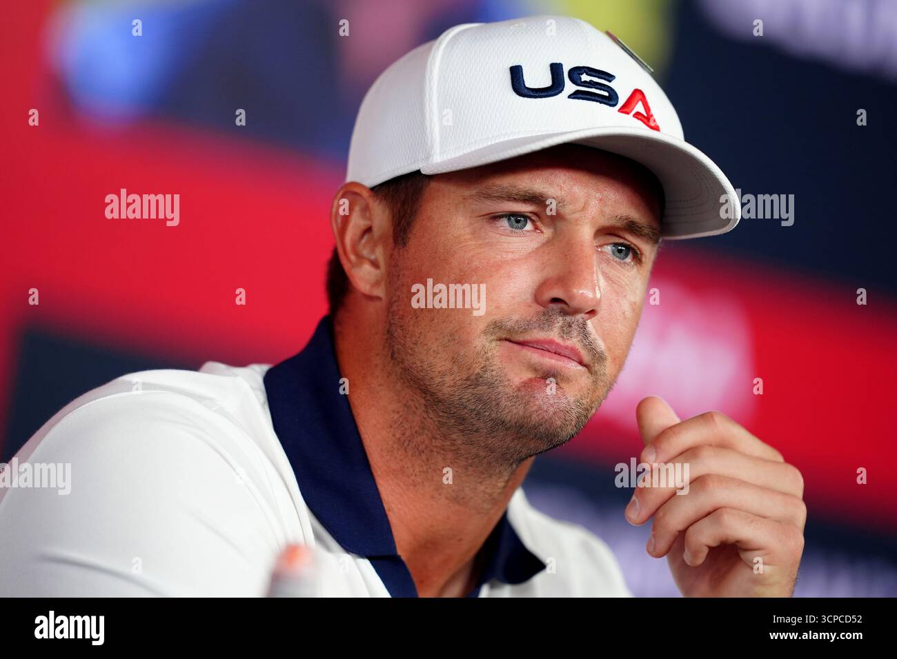 Bryson DeChambeau of Team United States during a press conference at ...