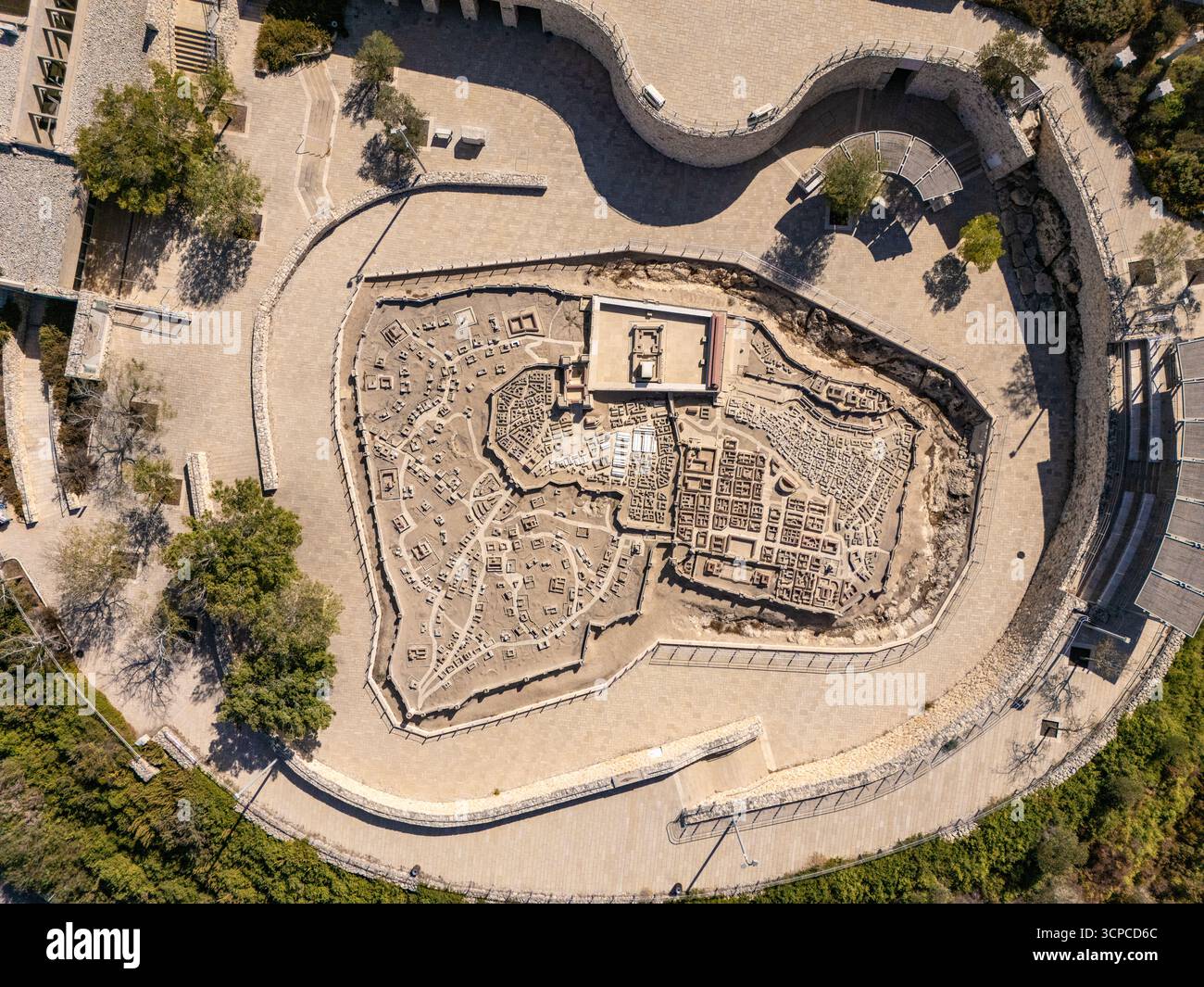 Aerial view of a miniature model of the Old City of Jerusalem, where ...