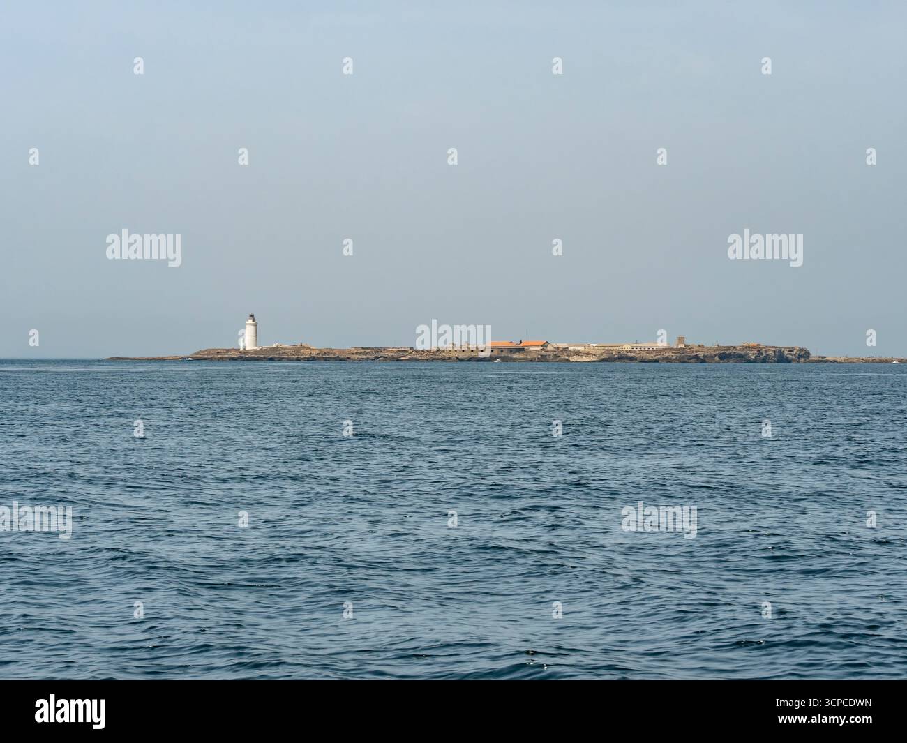 Tarifa island in an ocean perspective from the strait of Gibraltar ...