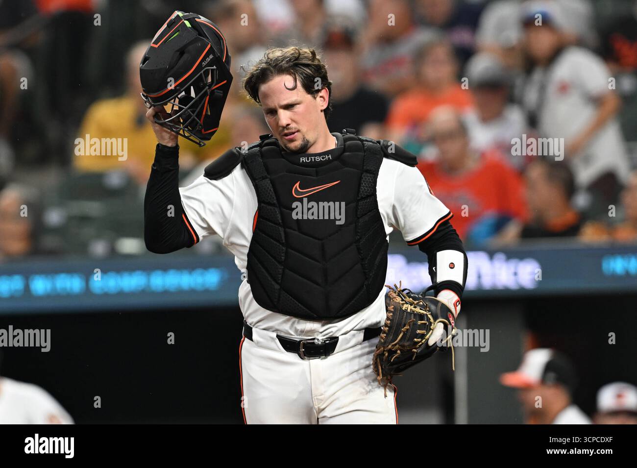 Baltimore Orioles catcher Adley Rutschman walks onto the field against ...