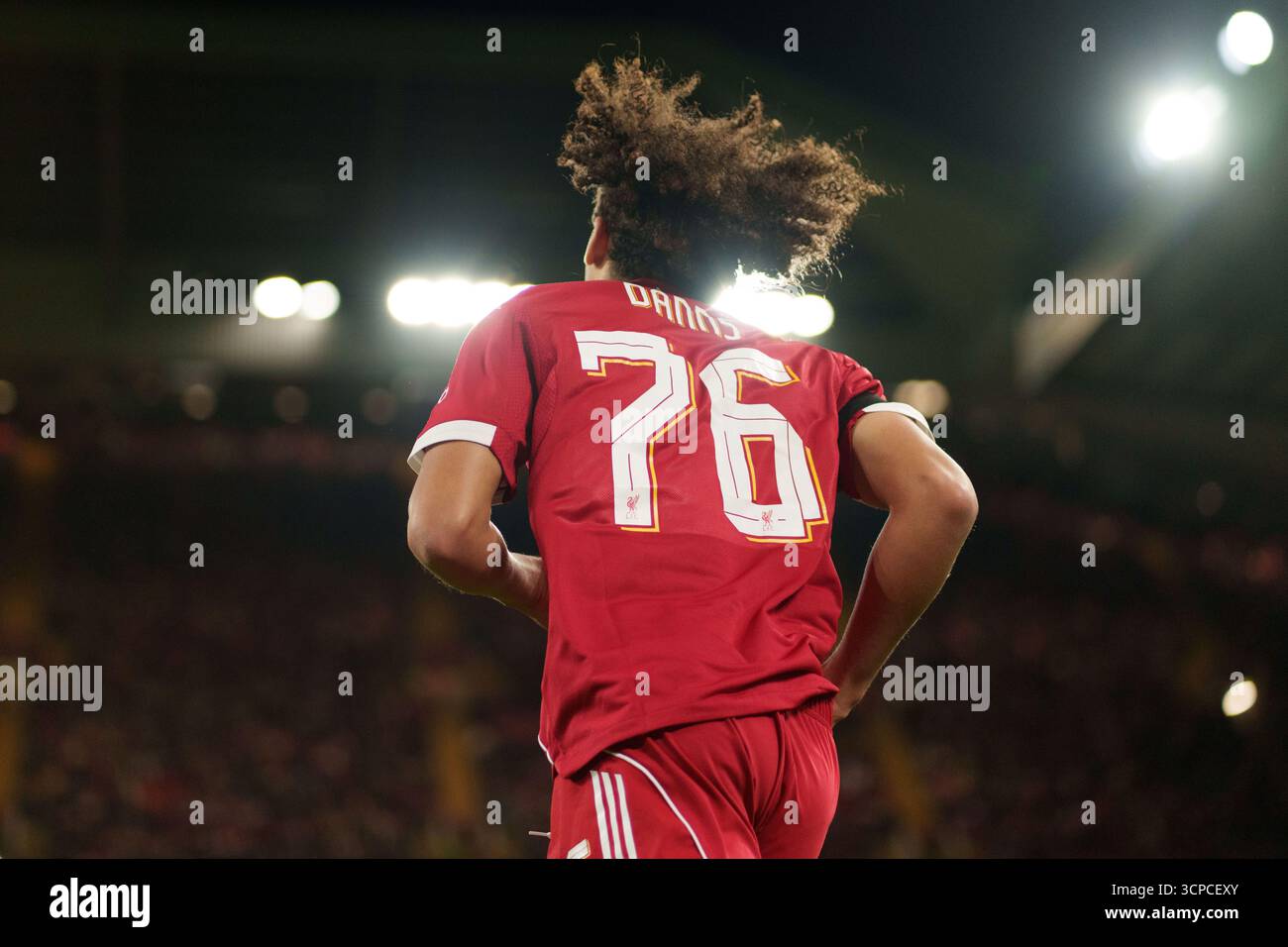 Jayden Danns of Liverpool in action during the Carabao Cup Third Round ...