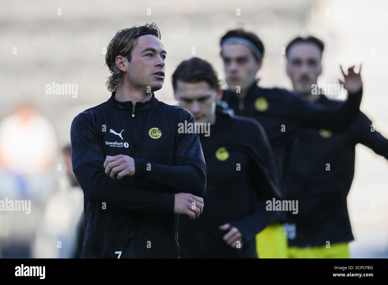 Skien 20250925. Bodø/Glimt's Patrick Berg warming up before the ...