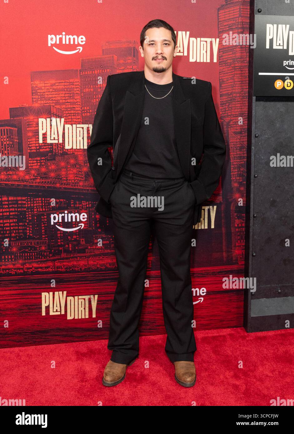 Chai Hansen attends Amazon Prime Video MGM Studios 'Play Dirty' world premiere at SVA Theatre in ...