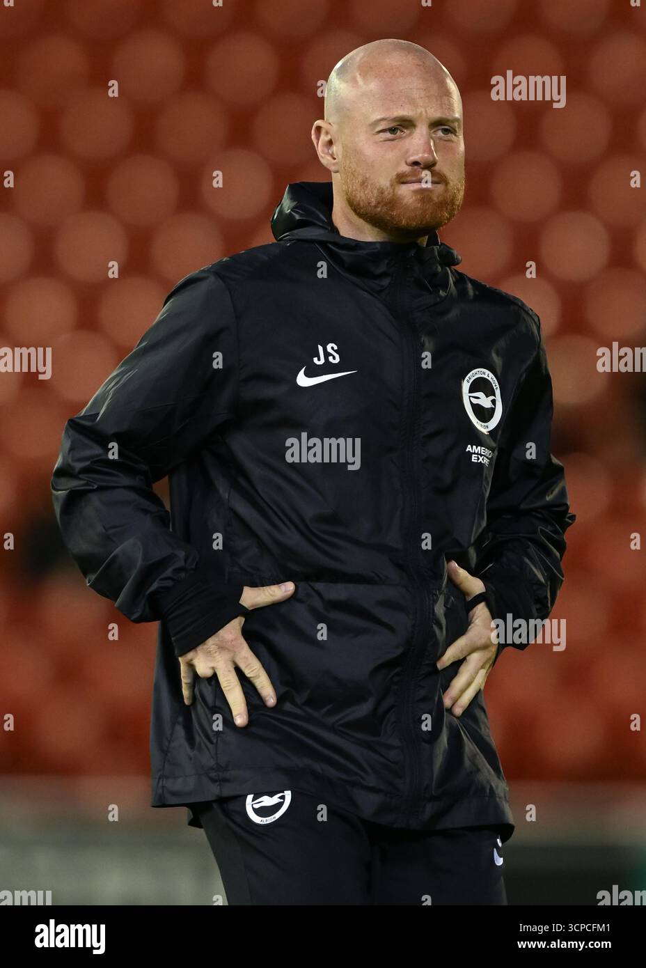 Brighton and Hove Albion coach Jonas Scheuermann ahead of the Carabao ...
