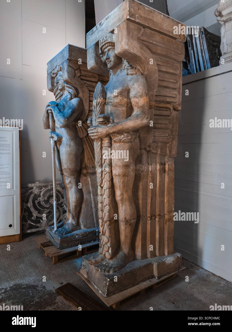 Neoclassical Male Statues on Display in Copenhagen Museum Stock Photo ...