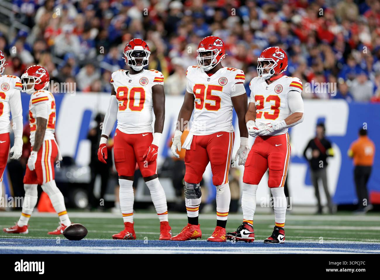 Kansas City Chiefs defensive end Chris Jones (95) waits at the line of ...