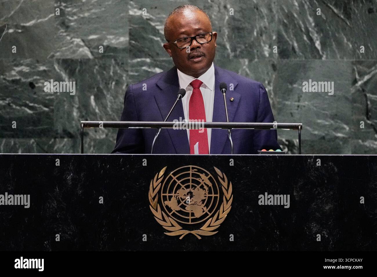 Guinea-Bissau President Umaro Sissoco Embalo addresses the 80th session ...