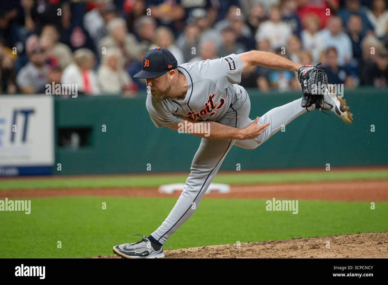 Detroit Tigers relief pitcher Will Vest delivers against the Cleveland ...