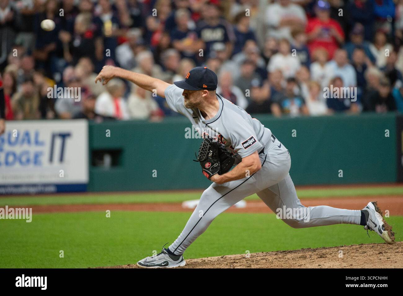 Detroit Tigers relief pitcher Will Vest delivers against the Cleveland ...