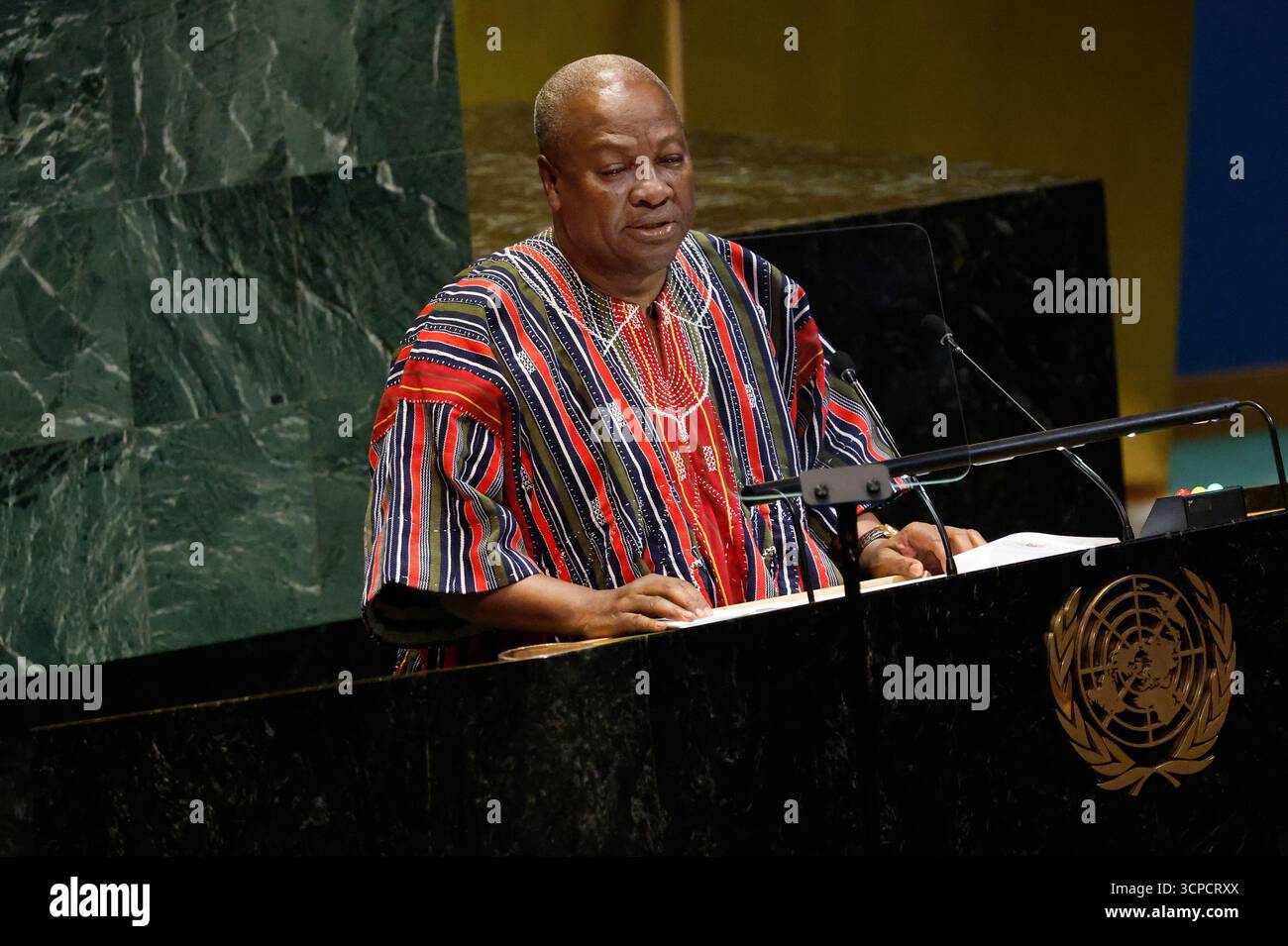 President of the Republic of Ghana John Dramani Mahama speaks on the ...