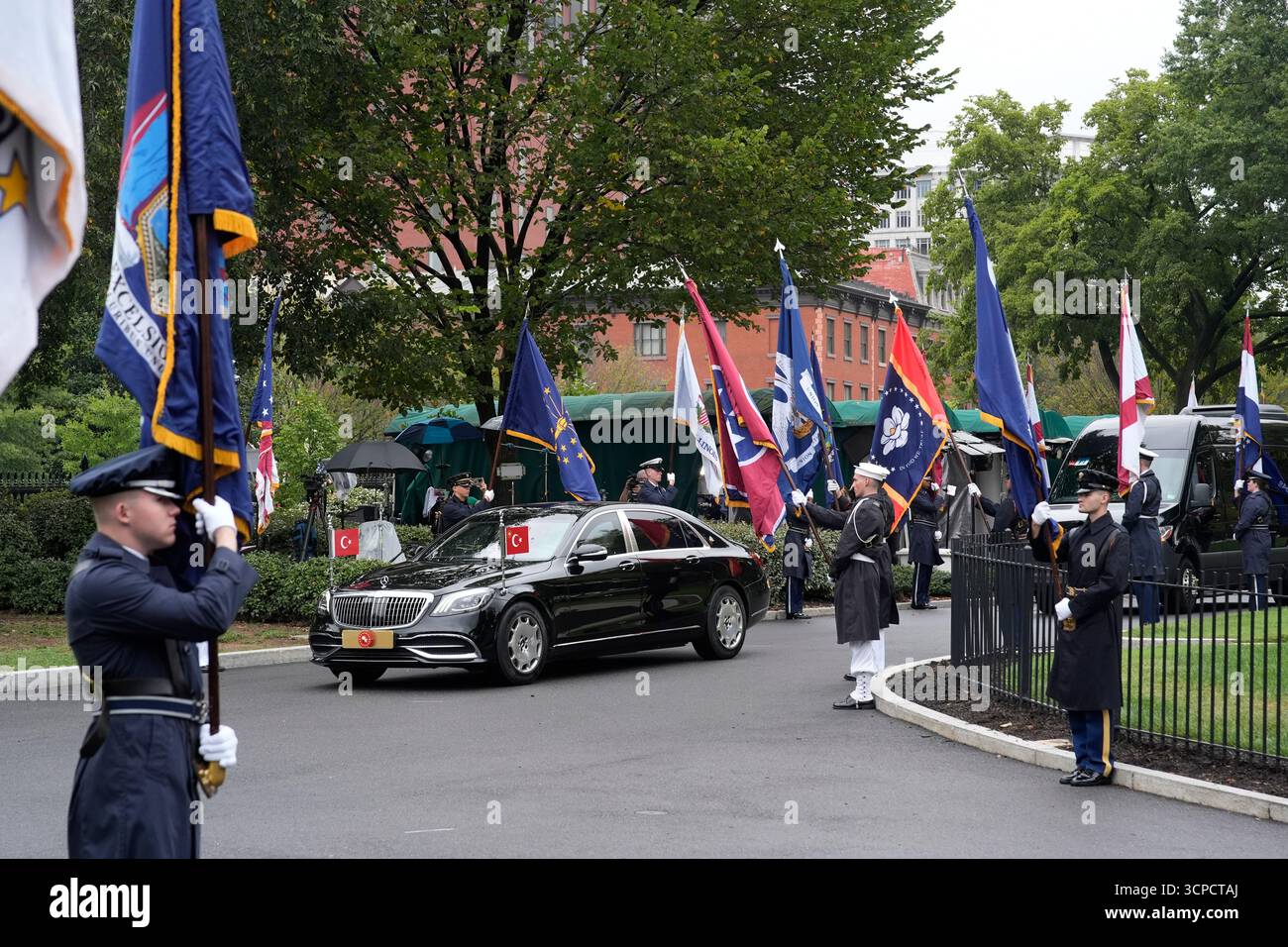 Turkish President Recep Tayyip Erdogan arrives for a meeting with US ...