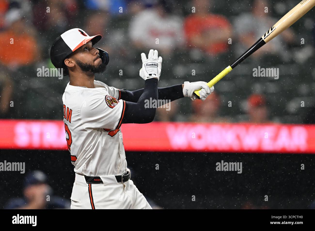 Baltimore Orioles' Jeremiah Jackson bats in a baseball game, Wednesday ...
