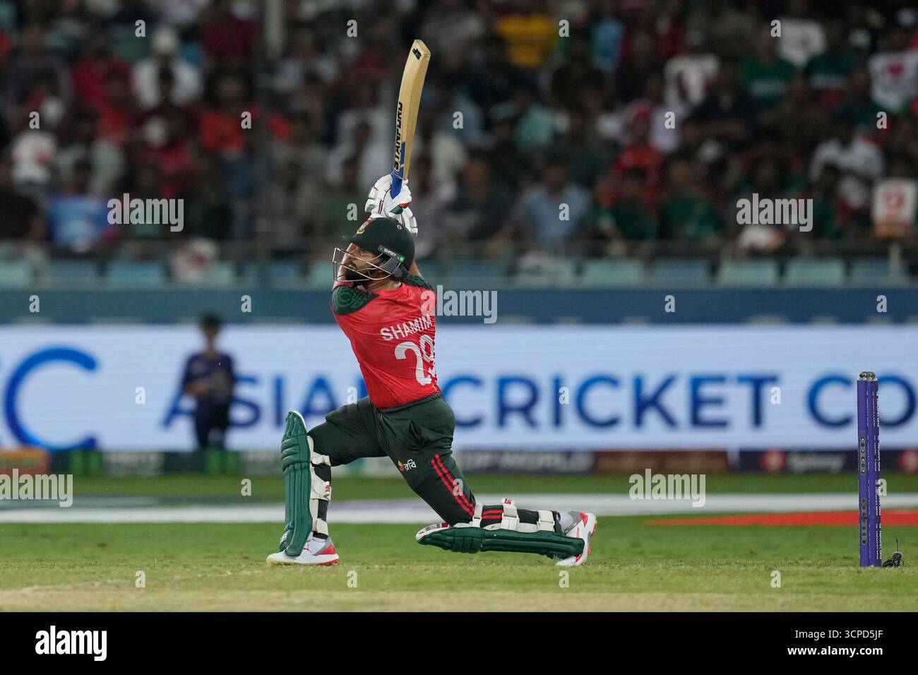 Bangladesh's Shamim Hossain plays a shot during the Asia Cup cricket ...
