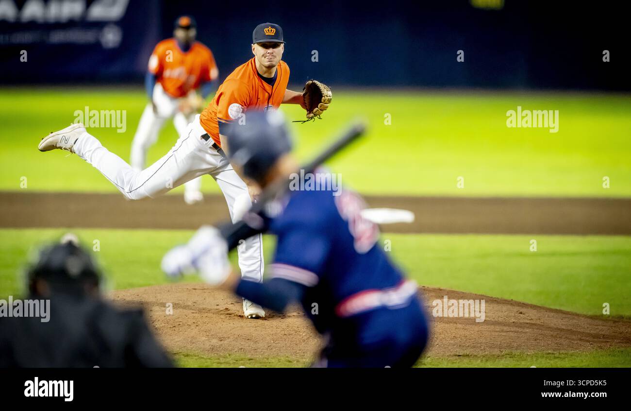 ROTTERDAM - Baseball player HUIJER Lars van Nederland in action against ...