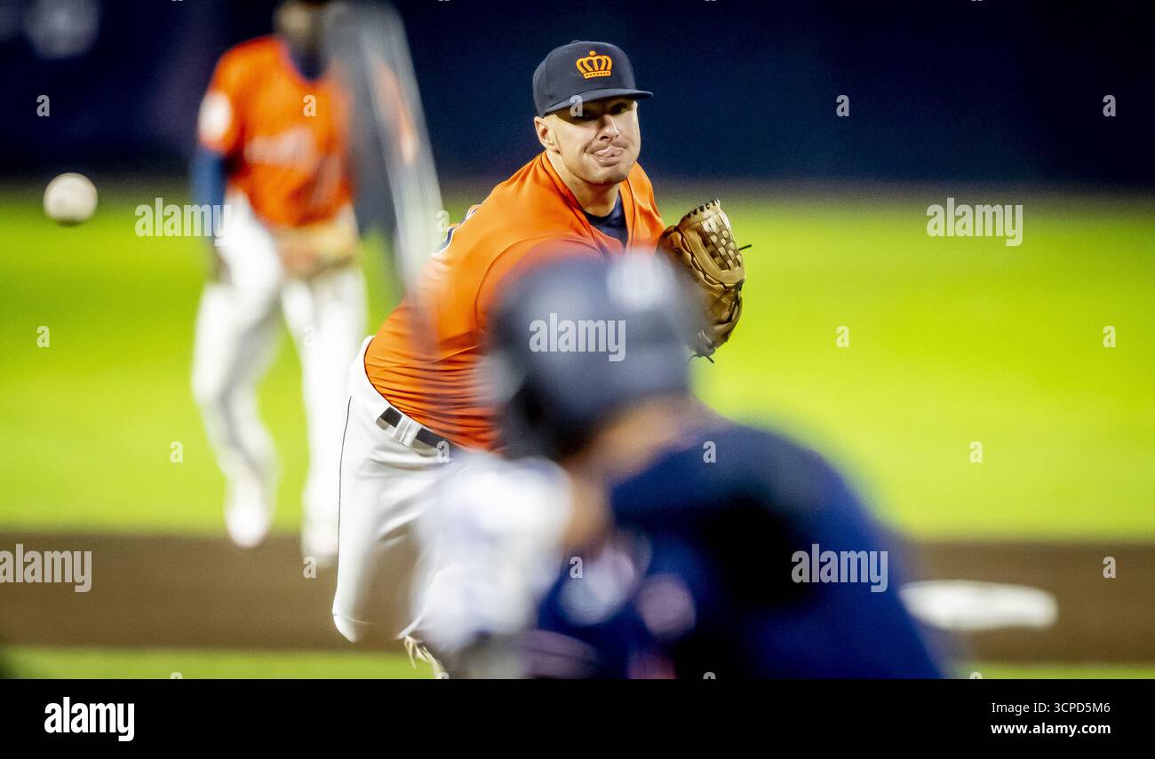 ROTTERDAM - Baseball player HUIJER Lars van Nederland in action against ...