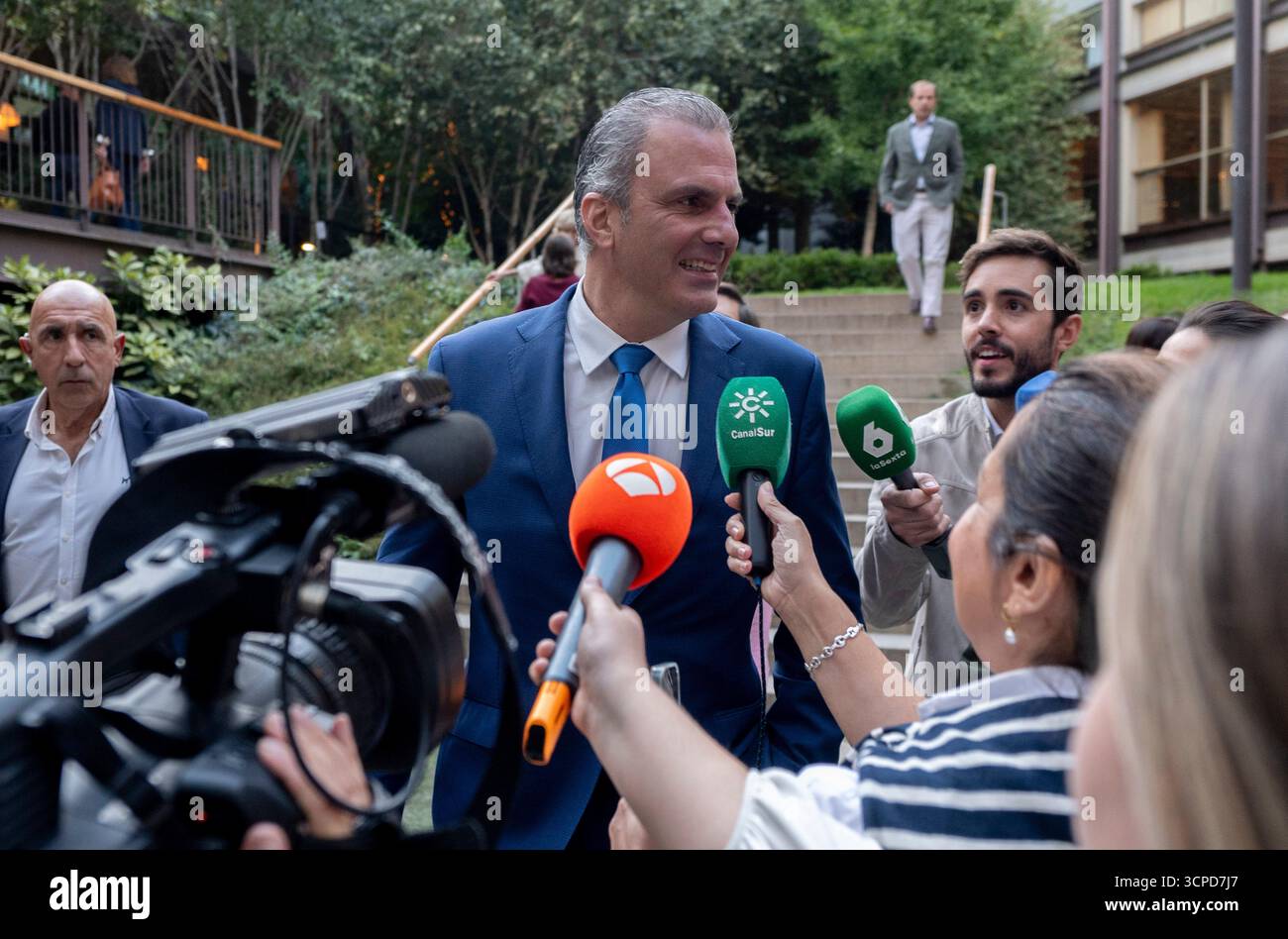 Vox spokesman in the Madrid City Council, Javier Ortega Smith, on his ...