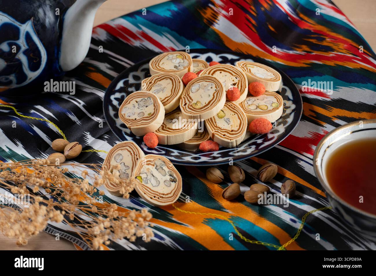 Semolina halva pistachios traditional hi-res stock photography and ...
