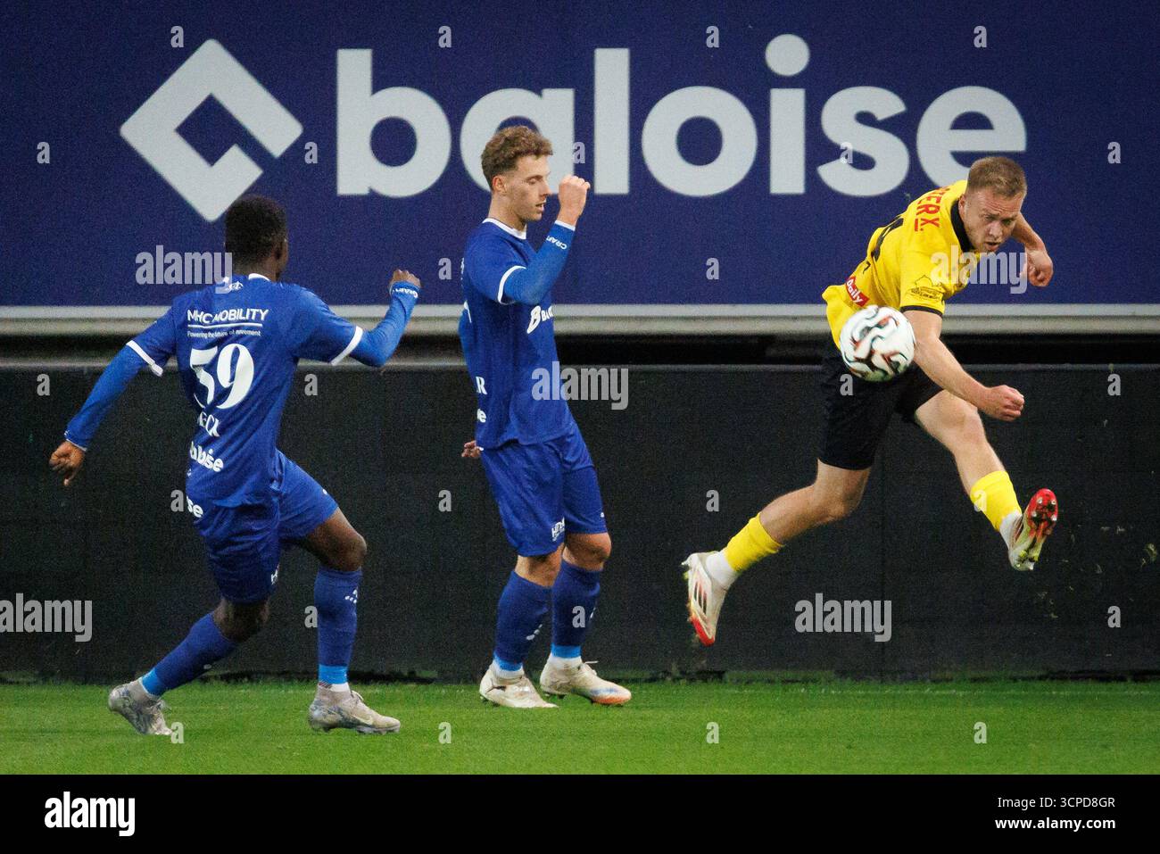 Jong Gent's Wout Asselman and Lierse's Wout De Buyser fight for the ...