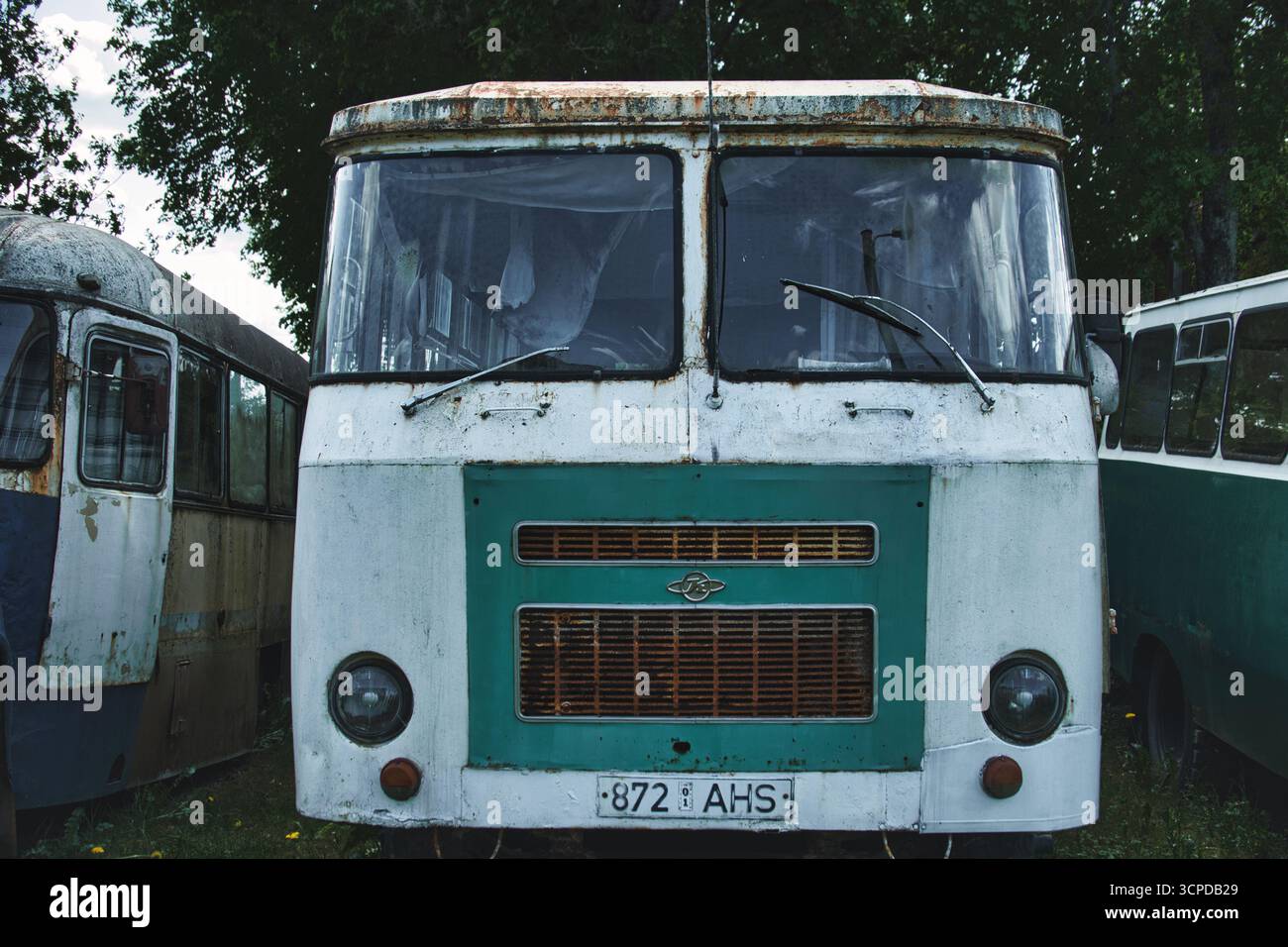 Vintage Soviet-Era Bus in Decay Stock Photo - Alamy