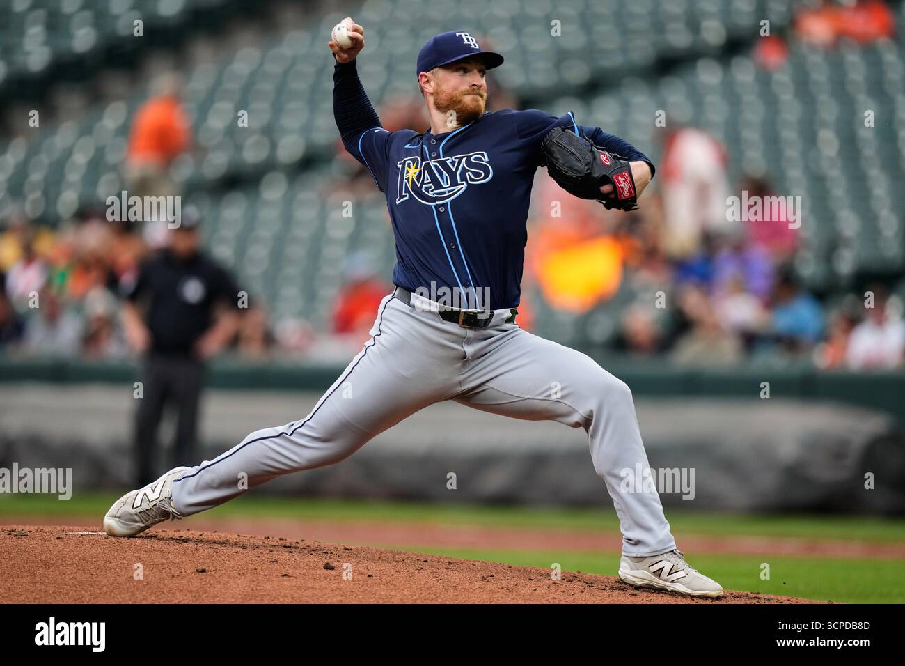 Tampa Bay Rays starting pitcher Drew Rasmussen delivers during the ...
