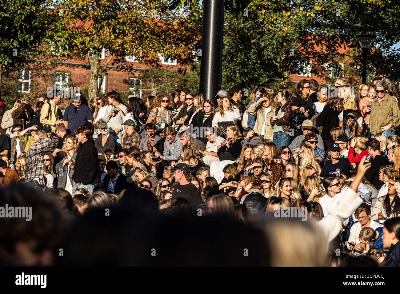 The crowd attends a free concert by the Danish band APHACA at ...