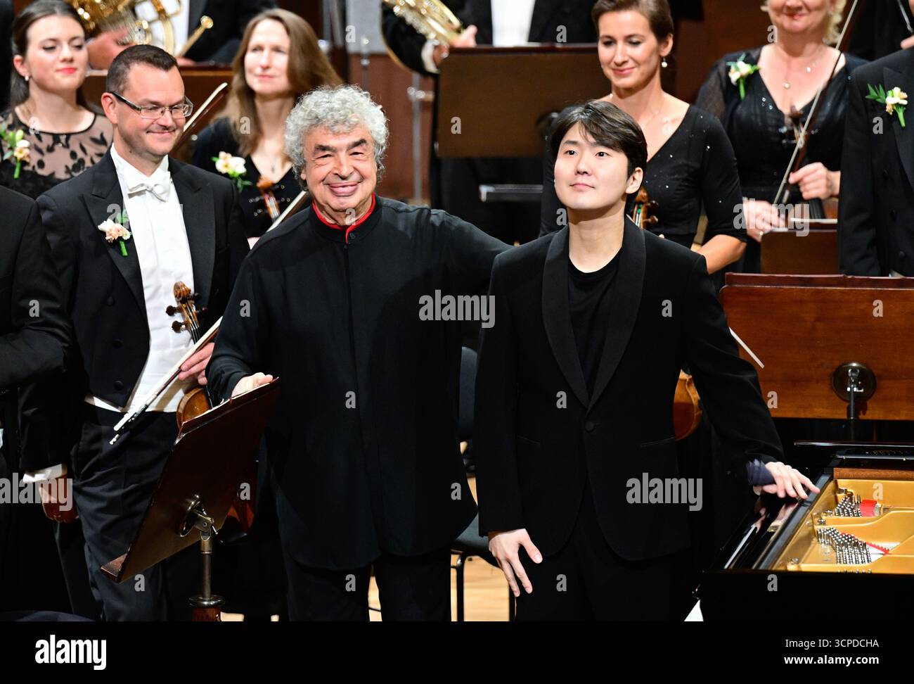 From left Composer Semyon Bychkov and Korean pianist Seong-Jin Cho ...