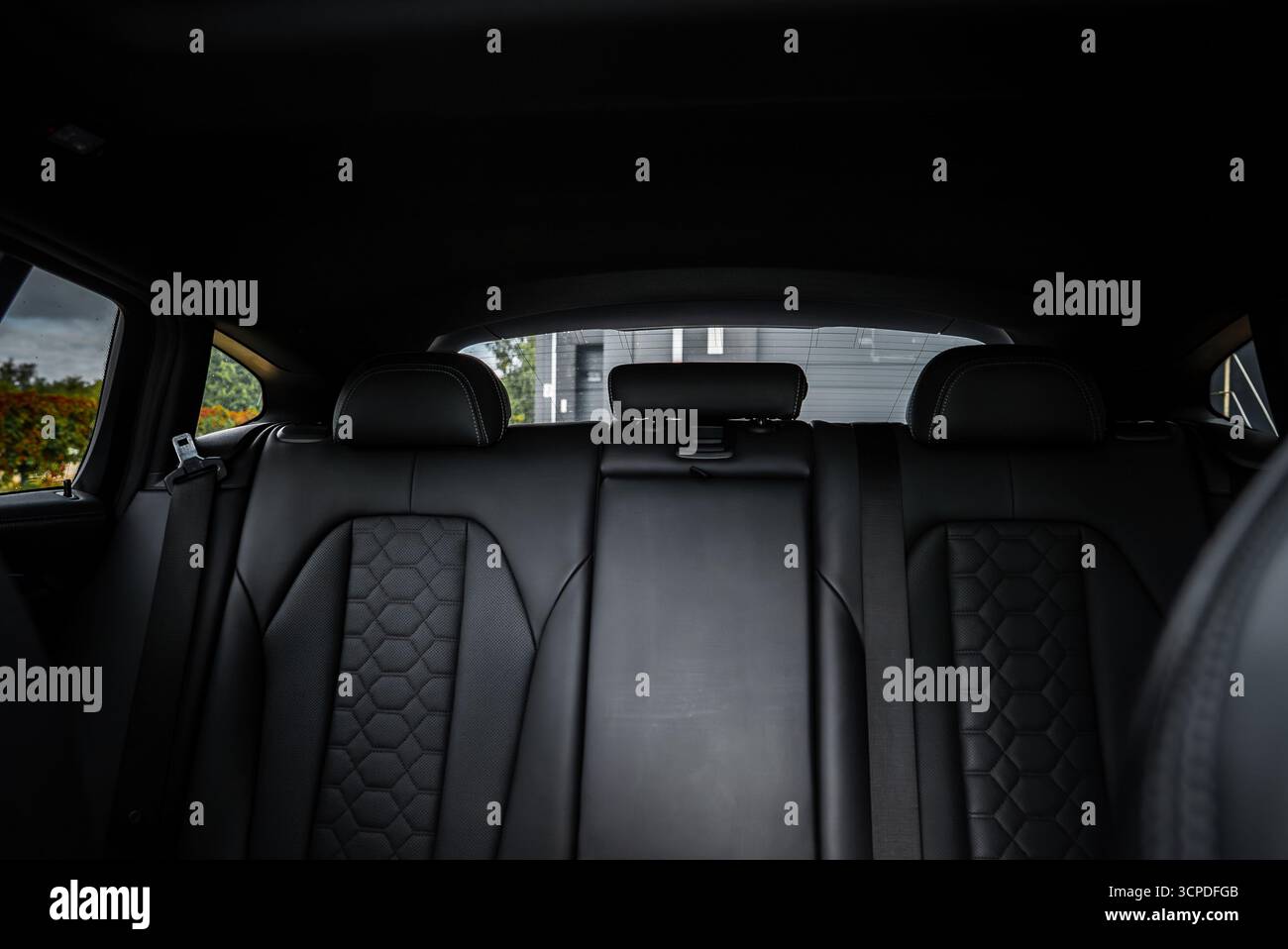 Interior Rear Seating of BMW X4 with Black Leather Upholstery Stock ...