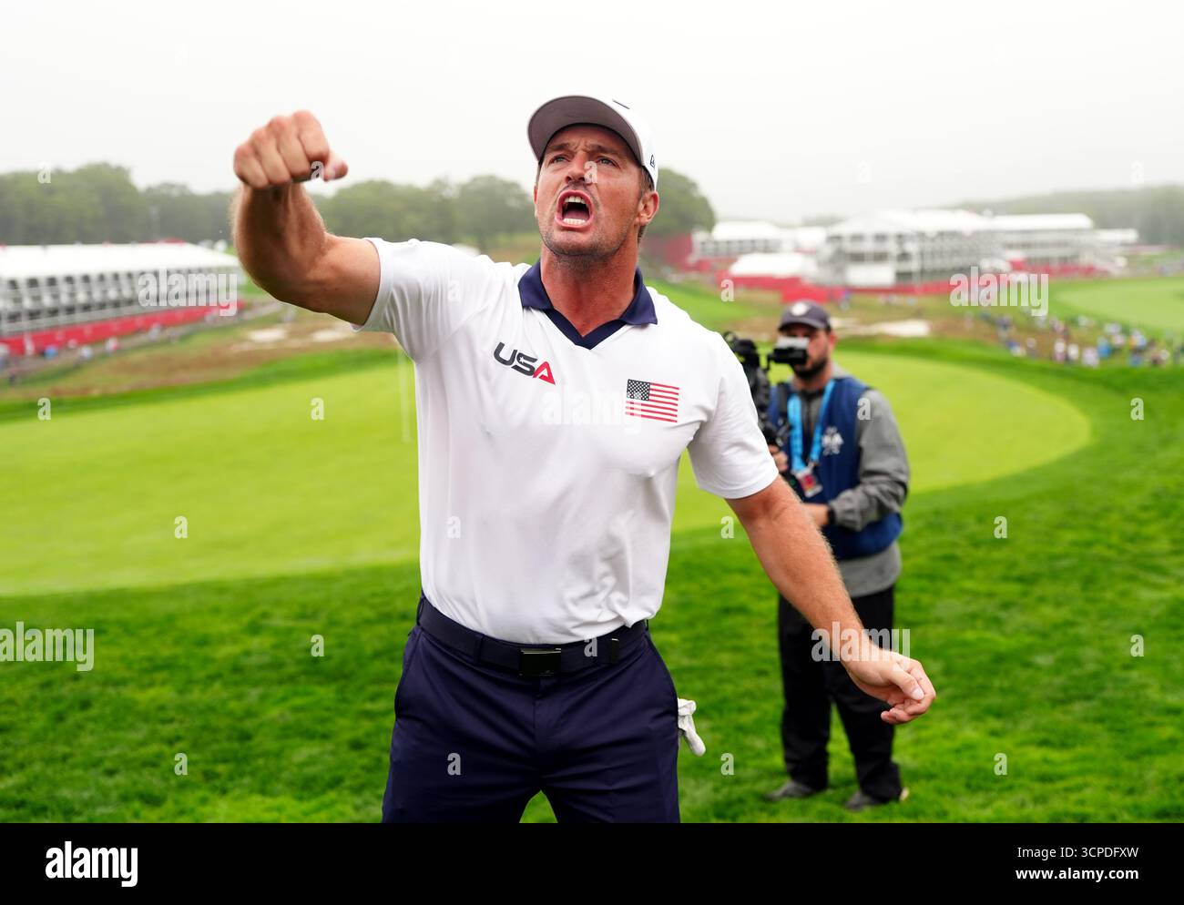 Bryson DeChambeau of Team United States on the 18th green at the ...