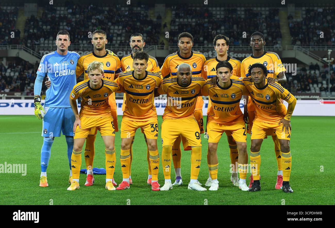 Team picture of of Pisa SC during the Coppa Italia match between Torino ...