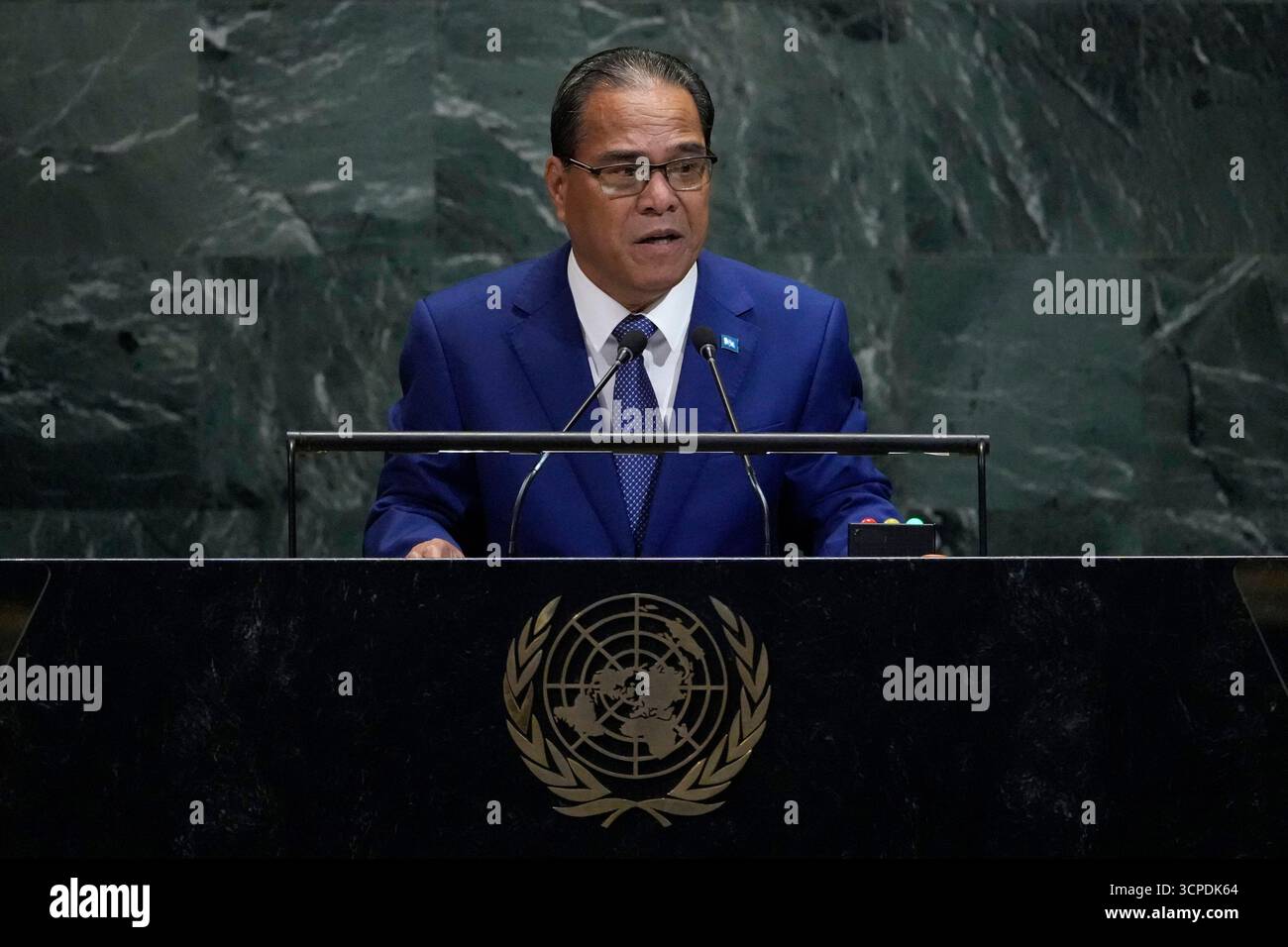President of Micronesia, Wesley W. Simina, addresses the 80th session ...