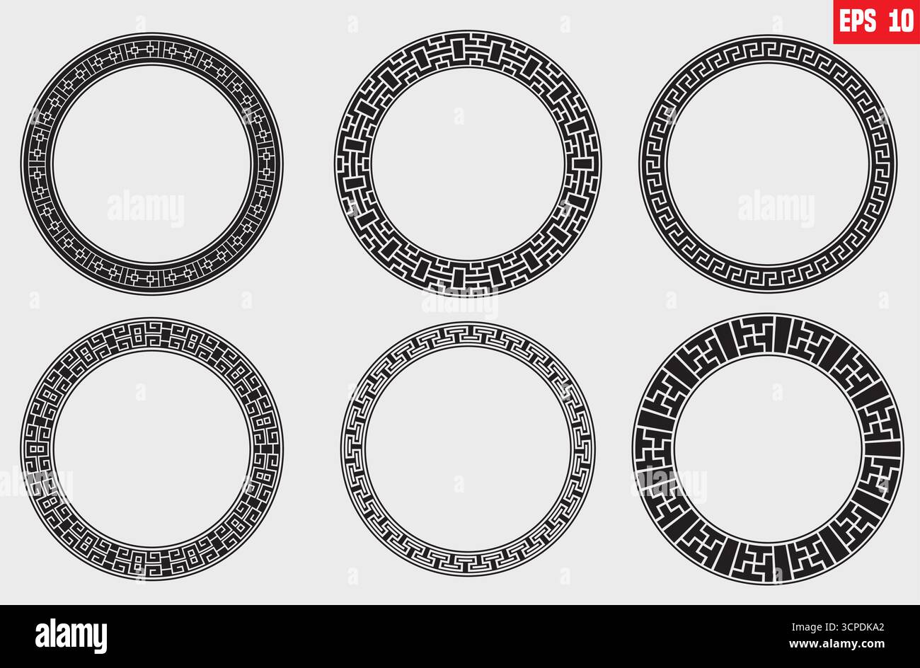 Roman ellipse frame. Greek pattern. Outline Greece border isolated on ...