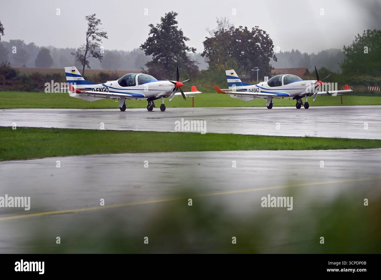 Two small aircraft, propeller aircraft, propeller plane, propeller ...