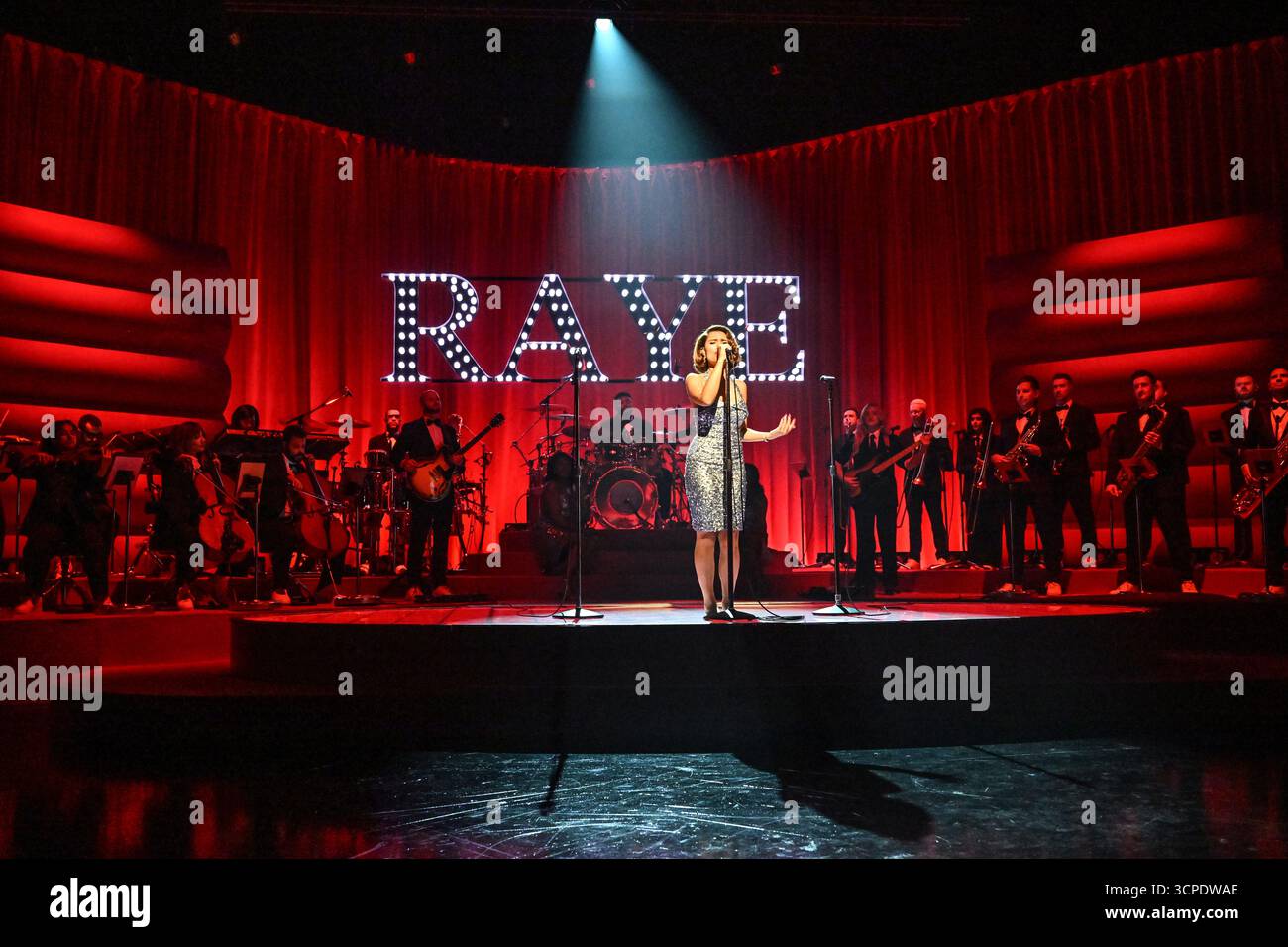 EDITORIAL USE ONLY Raye during filming for the Graham Norton Show, at ...