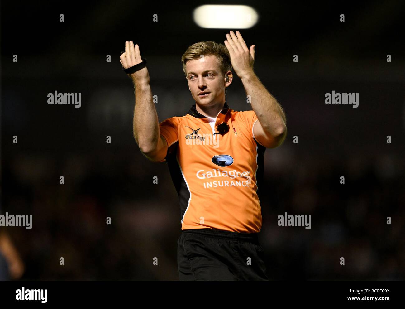 Referee Christophe Ridley during the Gallagher PREM match at the ...