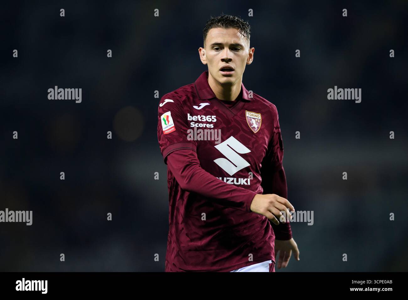 Kristjan Asllani of Torino FC looks on during the Coppa Italia football ...