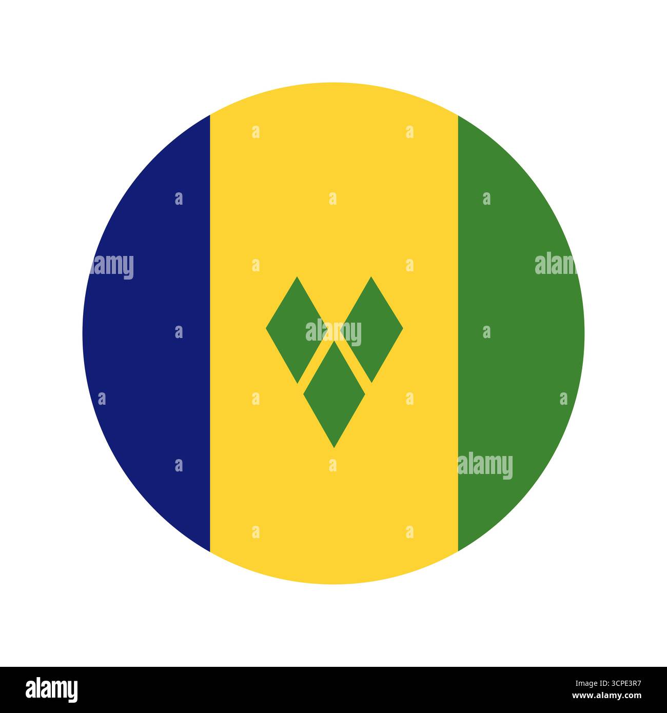 Saint Vincent and the Grenadines circle flag. National round flag of ...