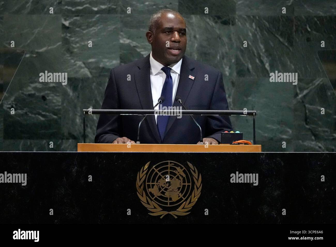 Deputy Prime Minister of the United Kingdom David Lammy addresses the ...