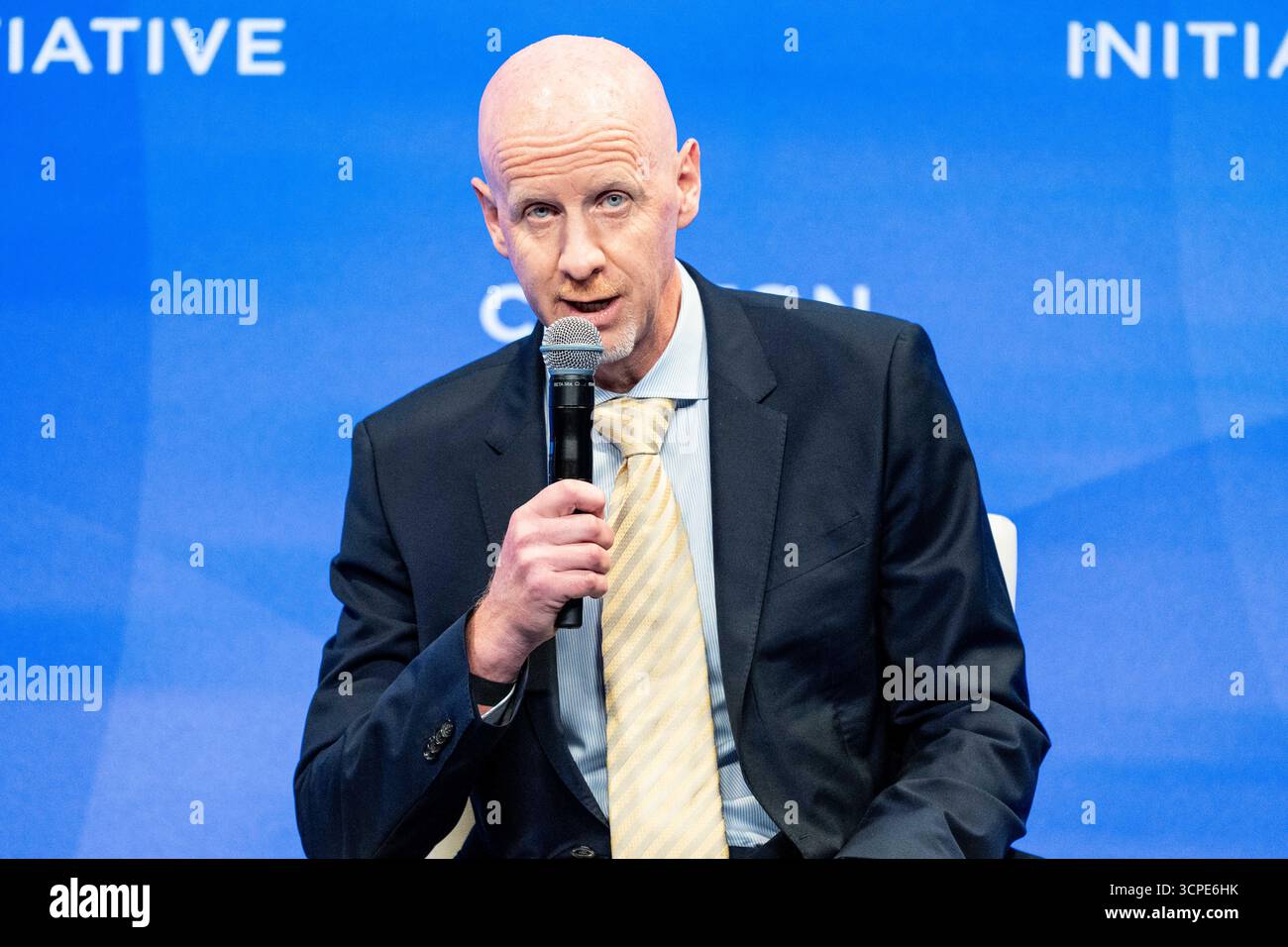 Tim Cadogan, CEO, GoFundMe, speaking at the Clinton Global Initiative ...