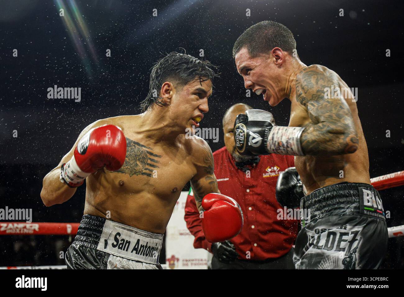 NOGALES, MEXICO - SEPTEMBER 6: Oscar Valdez (R) fights against Ricky ...