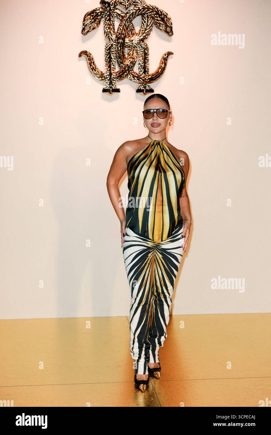 Sofia Ghasab attends the Roberto Cavalli fashion show during Milan's ...