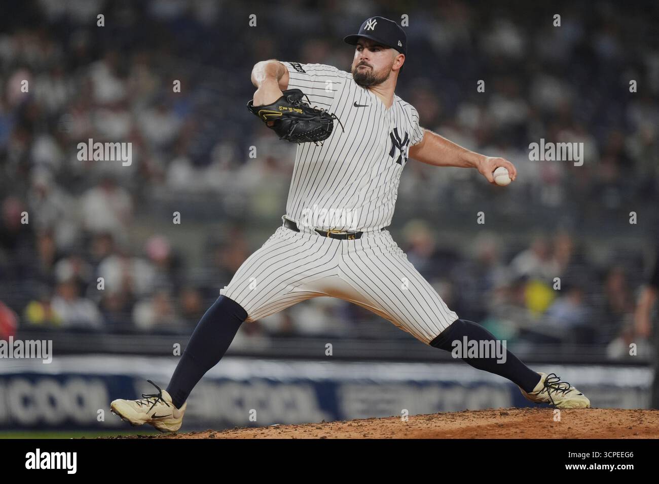 New York Yankees Carlos Rodón Pitches During The Third Inning Of A