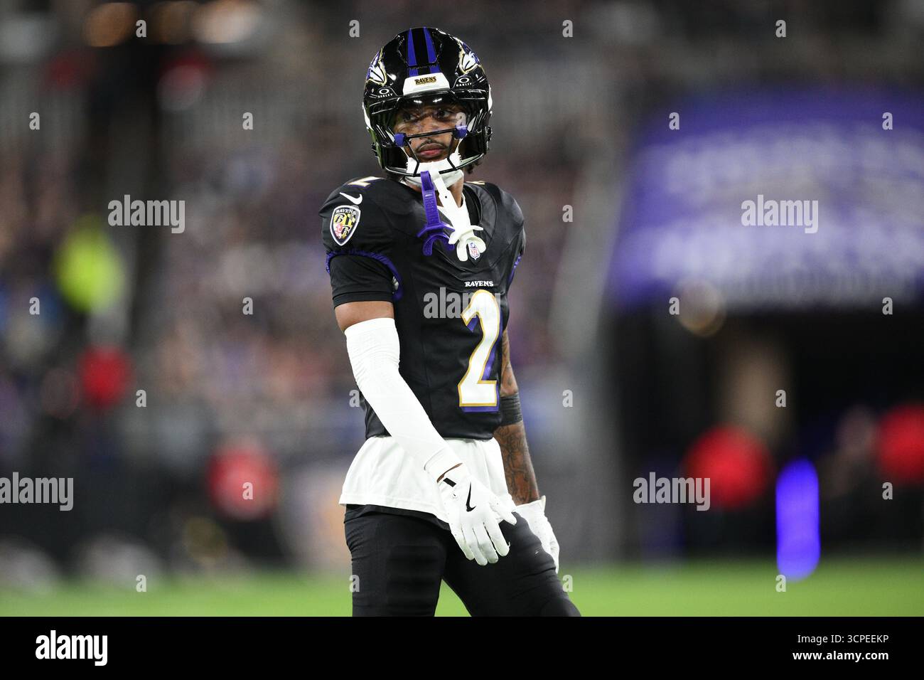 Baltimore Ravens cornerback Nate Wiggins (2) in action during the first ...