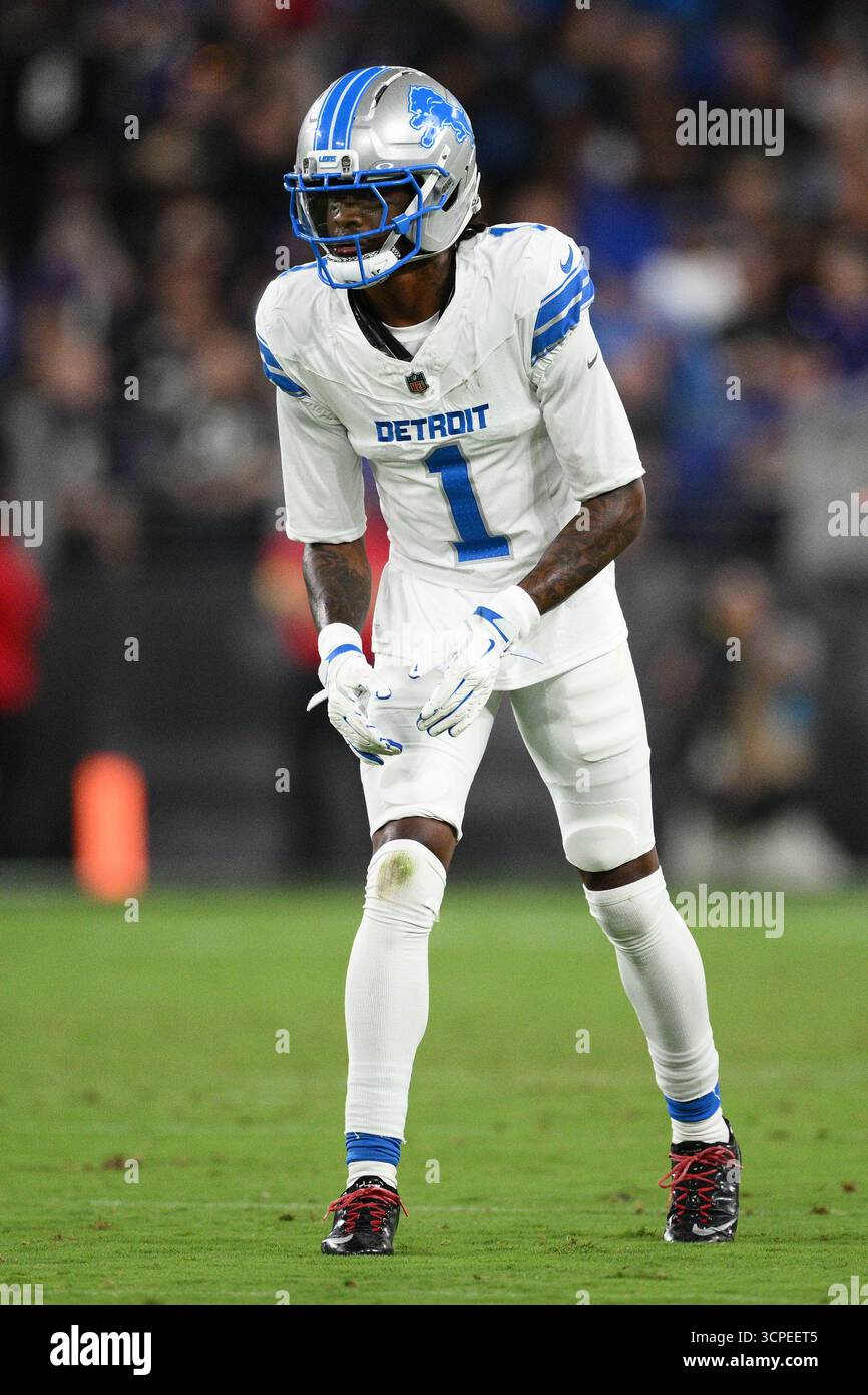 Detroit Lions wide receiver Jameson Williams (1) in action during the ...